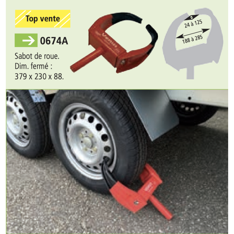 Antivol de roue - Sabot VENUS - Latour Remorques